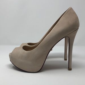 SCHUTZ | Shoes | Schutz Suede Cream Platform Heels | Poshmark